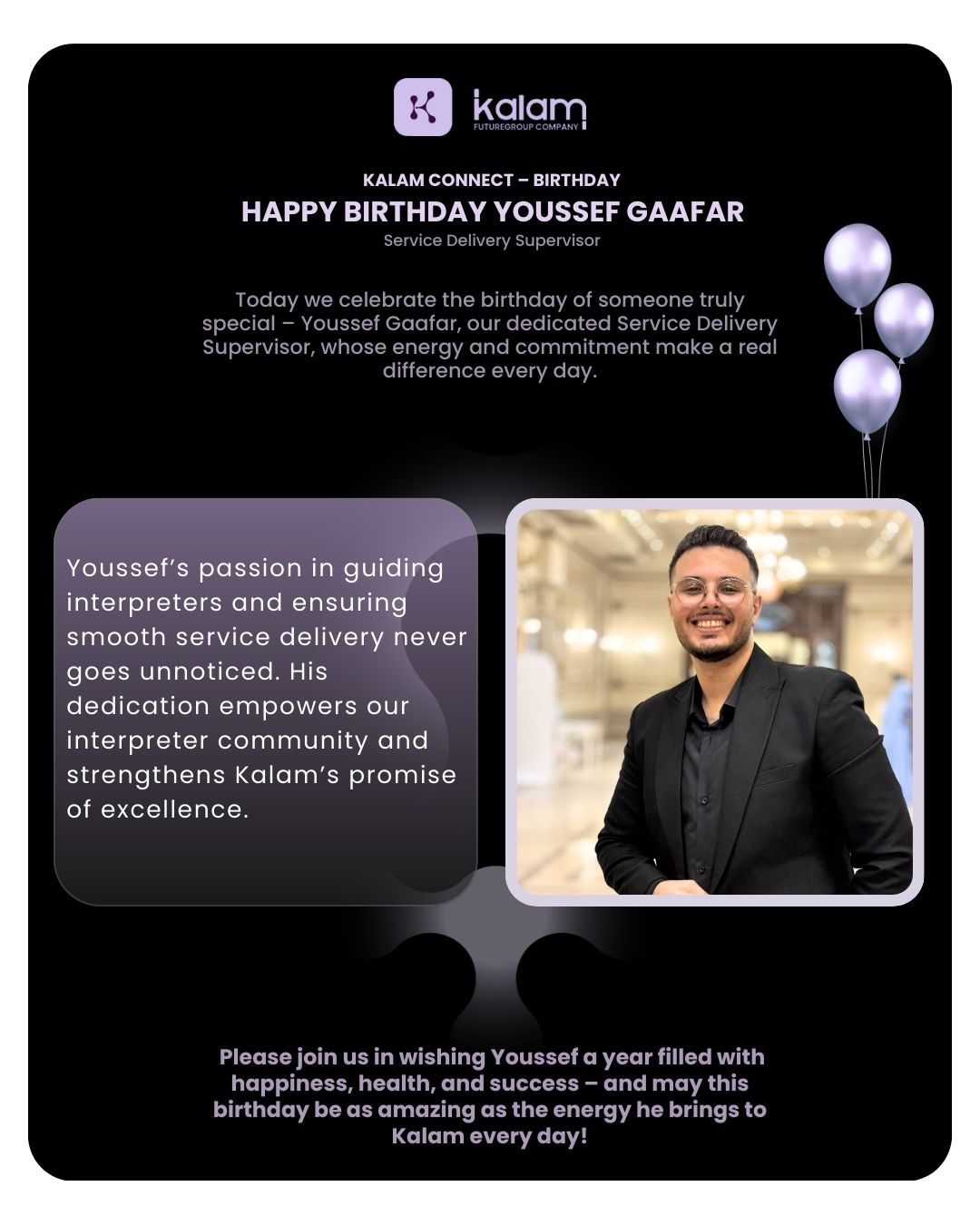 Kalam - Happy Birthday Youssef Gaafar – A True Pillar of Kalam!